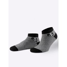 w&auml;schepur w&auml;schepur Damen Socken, schwarz-wei&szlig;-gestreift, Gr&ouml;&szlig;e 43-46