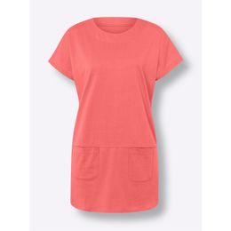 WITT Damen Longshirt mit Taschen, koralle, Gr&ouml;&szlig;e 52
