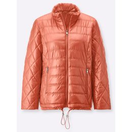 sheego Große Größen Steppjacke mit Tunnelzug am Saum, papaya, Größe 50 - Damen