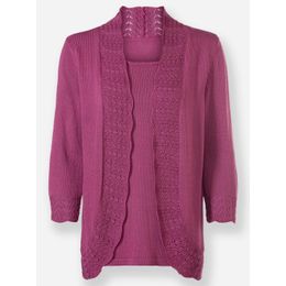 WITT Damen 2-in-1-Pullover in dezent gl&auml;nzender Qualit&auml;t, erika, Gr&ouml;&szlig;e 42