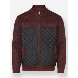 Marco Donati Herren Strickjacke mit Fleece-Futter, bordeaux-meliert, Gr&ouml;&szlig;e 56/58