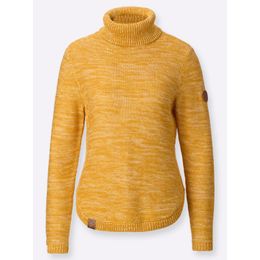 WITT Damen Pullover mit Rollkragen, ocker-meliert, Gr&ouml;&szlig;e 48