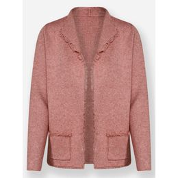 WITT Damen Strickjacke mit Fransenverzierung, rosenholz-meliert, Gr&ouml;&szlig;e 36
