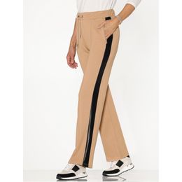 WITT Damen Schlupfhose mit Streifen in Leder-Optik, camel, Gr&ouml;&szlig;e 50