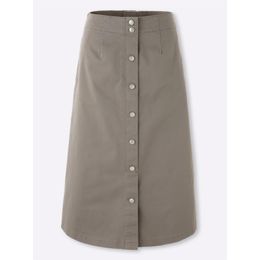 WITT Damen Jeansrock mit imitierter Knopfleiste, taupe, Gr&ouml;&szlig;e 22