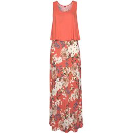 s.Oliver Damen Maxikleid, koralle-bedruckt, Gr&ouml;&szlig;e 36