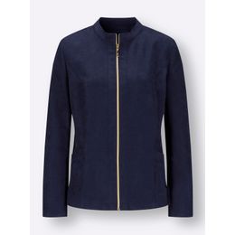 WITT Damen Blazer aus Veloursleder-Imitat, marine, Gr&ouml;&szlig;e 56