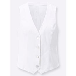 WITT Damen Jeansweste mit spitz zulaufendem Saum vorne, ecru, Gr&ouml;&szlig;e 40