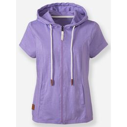 WITT Damen Sweatjacke mit Nahttaschen, lavendel, Gr&ouml;&szlig;e 52