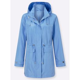 WITT Damen Jacke mit regulierbarer Kapuze und Taille, himmelblau, Gr&ouml;&szlig;e 44