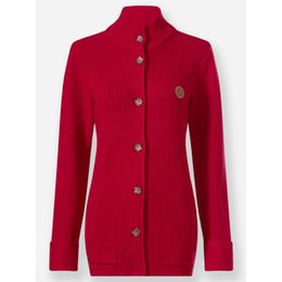 WITT Damen Longstrickjacke mit Stehkragen, taubenblau, Gr&ouml;&szlig;e 40