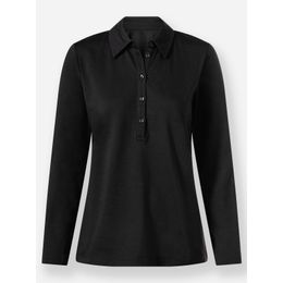 WITT Damen Poloshirt aus Baumwoll-Qualit&auml;t, schwarz, Gr&ouml;&szlig;e 40