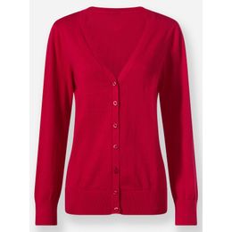 WITT Damen Strickjacke mit V-Ausschnitt, rot, Gr&ouml;&szlig;e 40