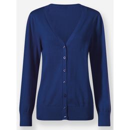 WITT Damen Strickjacke mit V-Ausschnitt, royalblau, Gr&ouml;&szlig;e 40