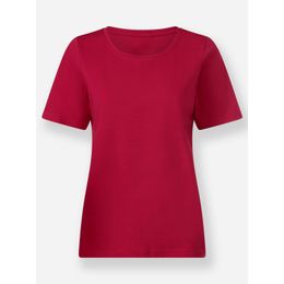WITT Damen Kurzarmshirt mit Rundhals-Ausschnitt, rot, Gr&ouml;&szlig;e 36
