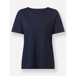WITT Damen Kurzarmshirt mit Rundhals-Ausschnitt, marine, Gr&ouml;&szlig;e 36