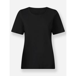 WITT Damen Kurzarmshirt mit Rundhals-Ausschnitt, schwarz, Gr&ouml;&szlig;e 50