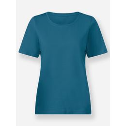 WITT Damen Kurzarmshirt mit Rundhals-Ausschnitt, topas, Gr&ouml;&szlig;e 50