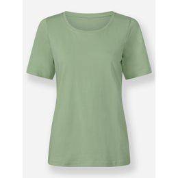 WITT Damen Kurzarmshirt mit Rundhals-Ausschnitt, eucalyptus, Gr&ouml;&szlig;e 48