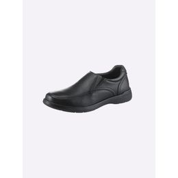 airsoft modern+ Herren Slipper mit Leder-Wechselfußbett, schwarz, Größe 42