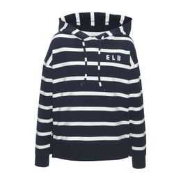 ELBSAND Damen Kapuzensweatshirt, marine-wei&szlig;, Gr&ouml;&szlig;e M (38)