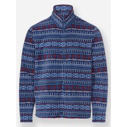 Catamaran Herren Fleecejacke mit verdecktem Rei&szlig;verschluss, jeansblau-gemustert, Gr&ouml;&szlig;e 44/46