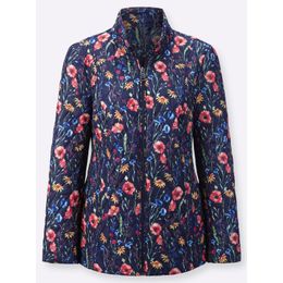 WITT Damen Steppjacke mit rautenf&ouml;rmigem Pr&auml;gemuster, marine-koralle-bedruckt, Gr&ouml;&szlig;e 38