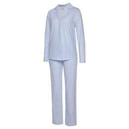 Vivance Dreams by Lascana Damen Pyjama, blau-wei&szlig;, Gr&ouml;&szlig;e 32/34