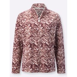 WITT Damen Fleecejacke mit Antipilling-Ausr&uuml;stung, schlamm-burgund-bedruckt, Gr&ouml;&szlig;e 52