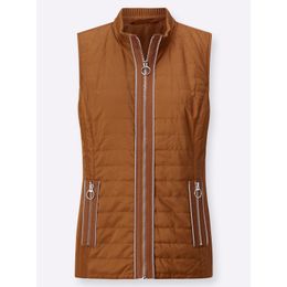 WITT Damen Steppweste, cognac, Gr&ouml;&szlig;e 40