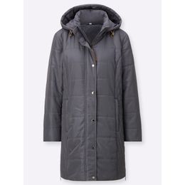 WITT Damen Longjacke mit abzippbarer Kapuze, anthrazit, Gr&ouml;&szlig;e 18