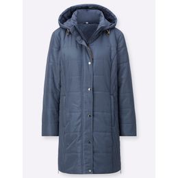 sheego Gro&szlig;e Gr&ouml;&szlig;en Longjacke mit abzippbarer Kapuze, rauchblau, Gr&ouml;&szlig;e 38 - Damen