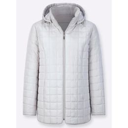 WITT Damen Steppjacke mit abzippbarer Kapuze, hellgrau, Gr&ouml;&szlig;e 48