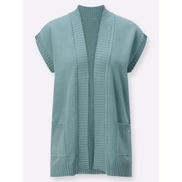 WITT Damen Strickweste in Longform, jade, Gr&ouml;&szlig;e 36