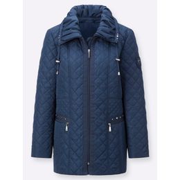 WITT Damen Steppjacke mit gerafftem Umlegekragen, dunkelblau, Gr&ouml;&szlig;e 40