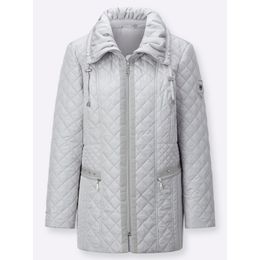 WITT Damen Steppjacke mit gerafftem Umlegekragen, hellgrau, Gr&ouml;&szlig;e 38