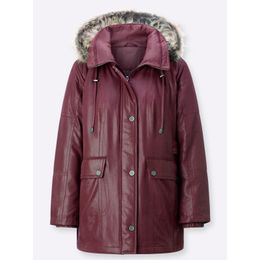 WITT Damen Jacke mit Pelz-Imitat-Besatz, burgund, Gr&ouml;&szlig;e 48