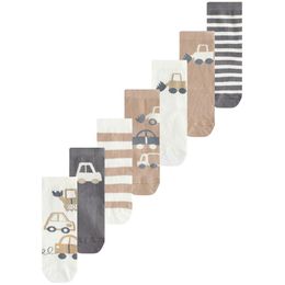 next Socken Jungen Gr&ouml;&szlig;e 19/22 dunkelbeige / hellbraun / dunkelgrau / wei&szlig;