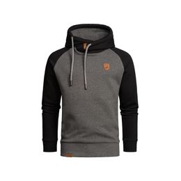 Amaci&Sons Amaci&Sons Kapuzenpullover mit Kontrast FONTANA in Anthrazit/Schwarz | Gr.: XL