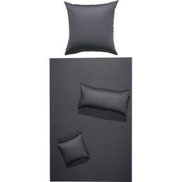 Erwin Müller Erwin Müller Mako-Satin Bettwäsche Landshut in anthrazit | Gr.: 155 x 220 + 80 x 80 cm