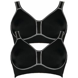 Viania 2er Pack Sport BH Performance in schwarz schwarz | Gr.: 95C