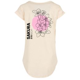 F4NT4STIC Long Cut T-Shirt Sakura Japan Grafik in Whitesand | Gr.: XS