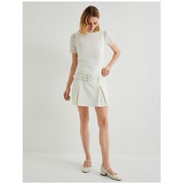 KOTON Kleid in Weiß Karomuster | Gr.: 40