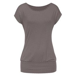 Lascana Shirt in taupe-gepunktet | Gr.: 36-38