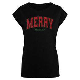 F4NT4STIC T-Shirt Weihnachten Varsity Retro in schwarz | Gr.: XS
