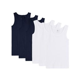 Sanetta Unterhemd 6er Pack in Weiß/Blau | Gr.: 152