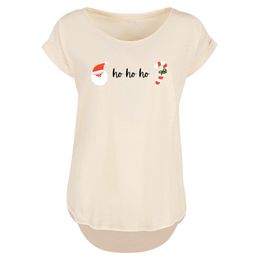 F4NT4STIC Long Cut T-Shirt Ho Ho Ho Weihnachten Christmas in Whitesand | Gr.: XS