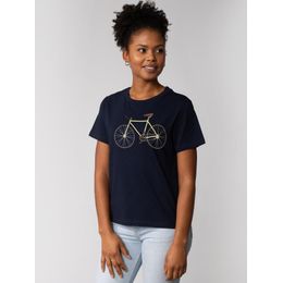 wat? Apparel T-Shirt Yellow Bike in Dunkelblau | Gr.: 40