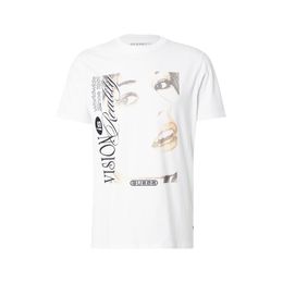 Guess T-Shirt ' VISION IS REALITY' Herren Größe L beige / schwarz / weiß