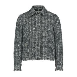 Cartoon Tweedblazer mit Fransen in Grau/Schwarz | Gr.: 34